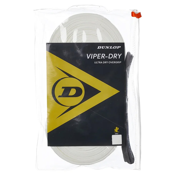 Dunlop ViperDry White OverGrip (30-Pack) | SquashGalaxy